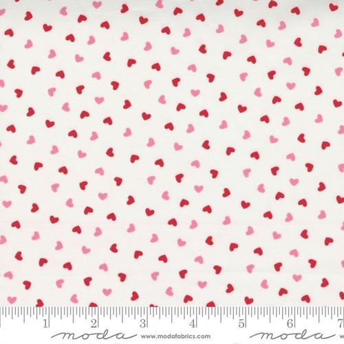 Tiny Confetti Hearts Valentine Fabric white - Moda Fabrics Holiday Love ...