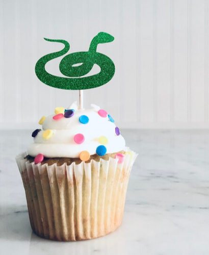 Snake Shape Cupcake toppers (Glitter), Birthday Decorations Party ...