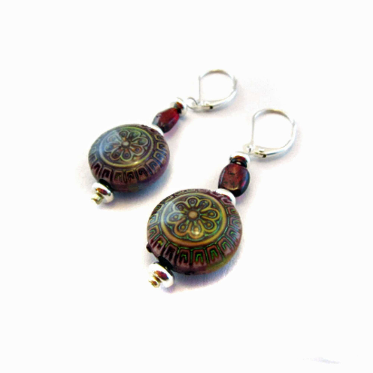 Garnet and Mandala Color Change Jewelry Set | Enlivenadorn