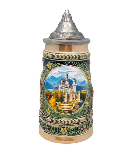 'Neuschwanstein-Germany' Ludwig's Castle Beer Stein S4555 | Lindenhaus ...
