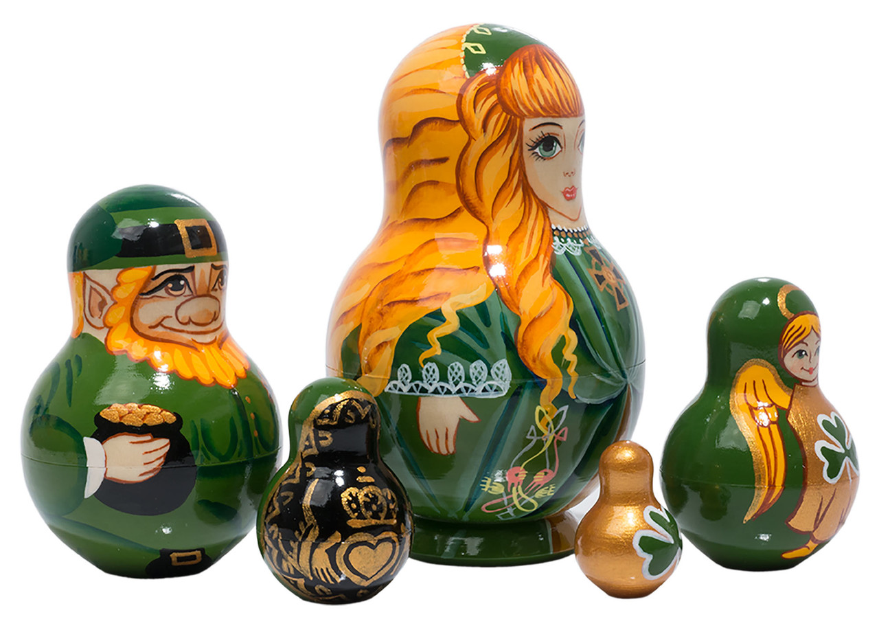 5-Piece Irish Traditions Matryoshka, 5” Nesting Doll 152053 ...