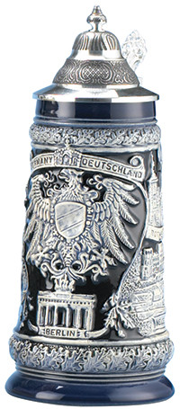 Cobalt Blue 'Germany-Deutschland' Stein with 5 Famous German Landmarks ...