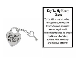 'Key to My Heart' Lock & Key Pocket Charm ER75348 | Lindenhaus Imports