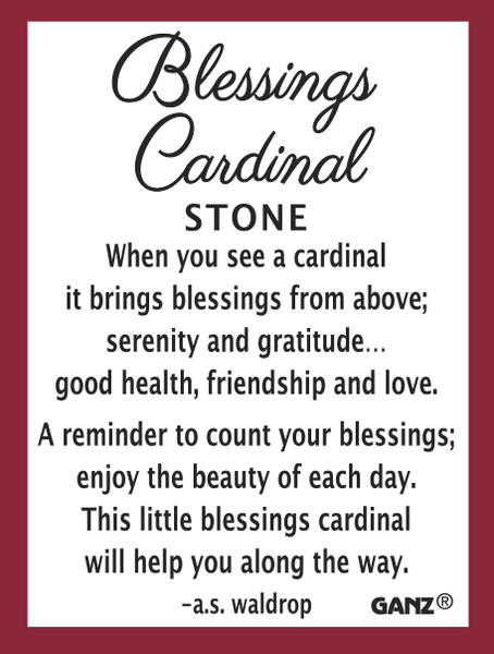 Blessings Cardinal Motivational Stone Charm | Lindenhaus Imports