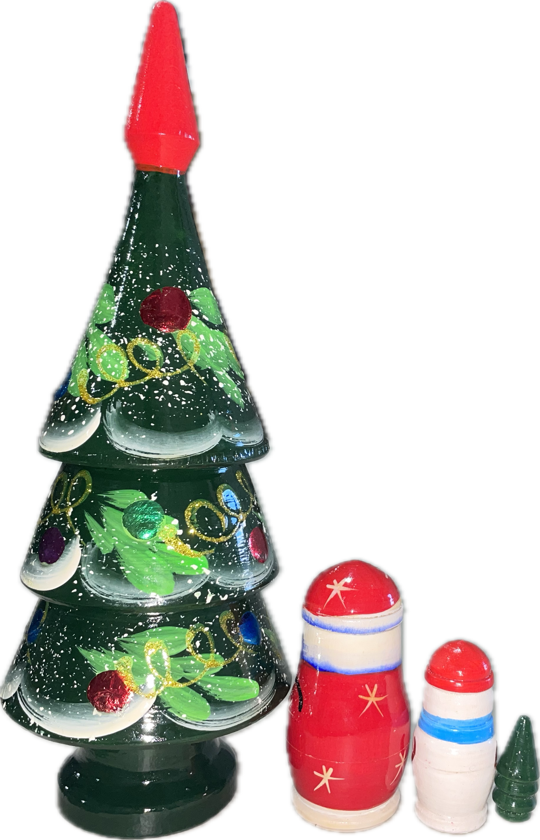 4pc. Christmas Tree Matryoshka Nesting Doll Set NE23 | Lindenhaus Imports