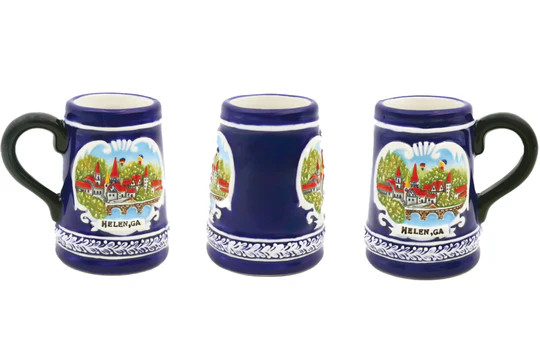 Blue Euro Village Helen, Ga Ceramic Shot Cup | Lindenhaus Imports