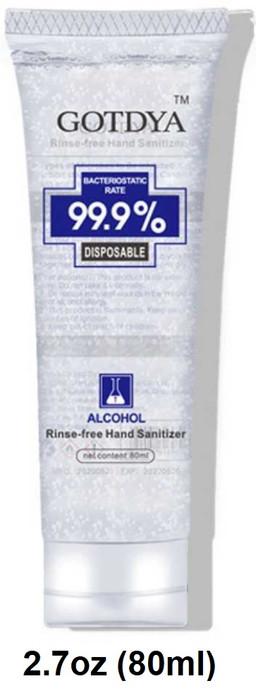GOTDYA™ Hand Sanitizer 2.7 oz (80 ml) Travel Size 75% Alcohol - Pro ...