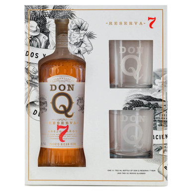 Don Q Reserva 7 Year Rum with Glasses