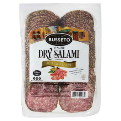 Busseto Italian Dry Salami Coated With Black Pepper