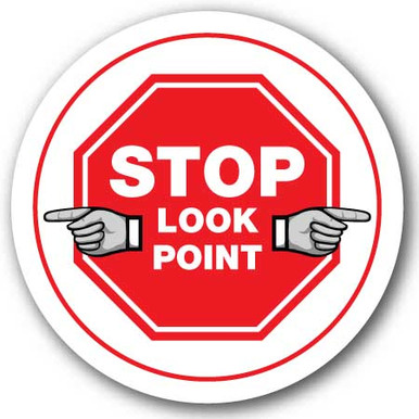 Stop Sign - "STOP LOOK POINT" - Corner | Doorway | Safety - 12 ...