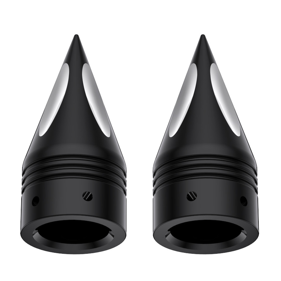 3.6? SPIKE AXLE NUT CAPS COVERS FOR HARLEY - Direct Cycle Parts