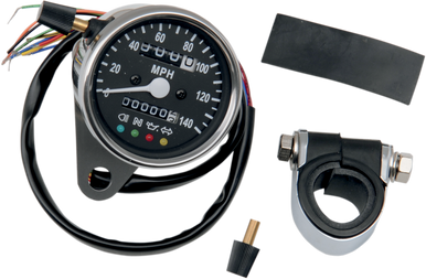 MPH Mini Mechanical Speedometer with LED Indicators - 2240:60 Ratio - 2.4"