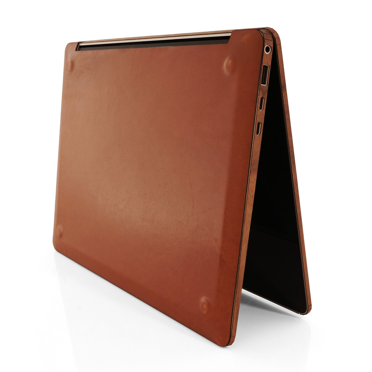Leather Surface Laptop Bottom Cover - Toast
