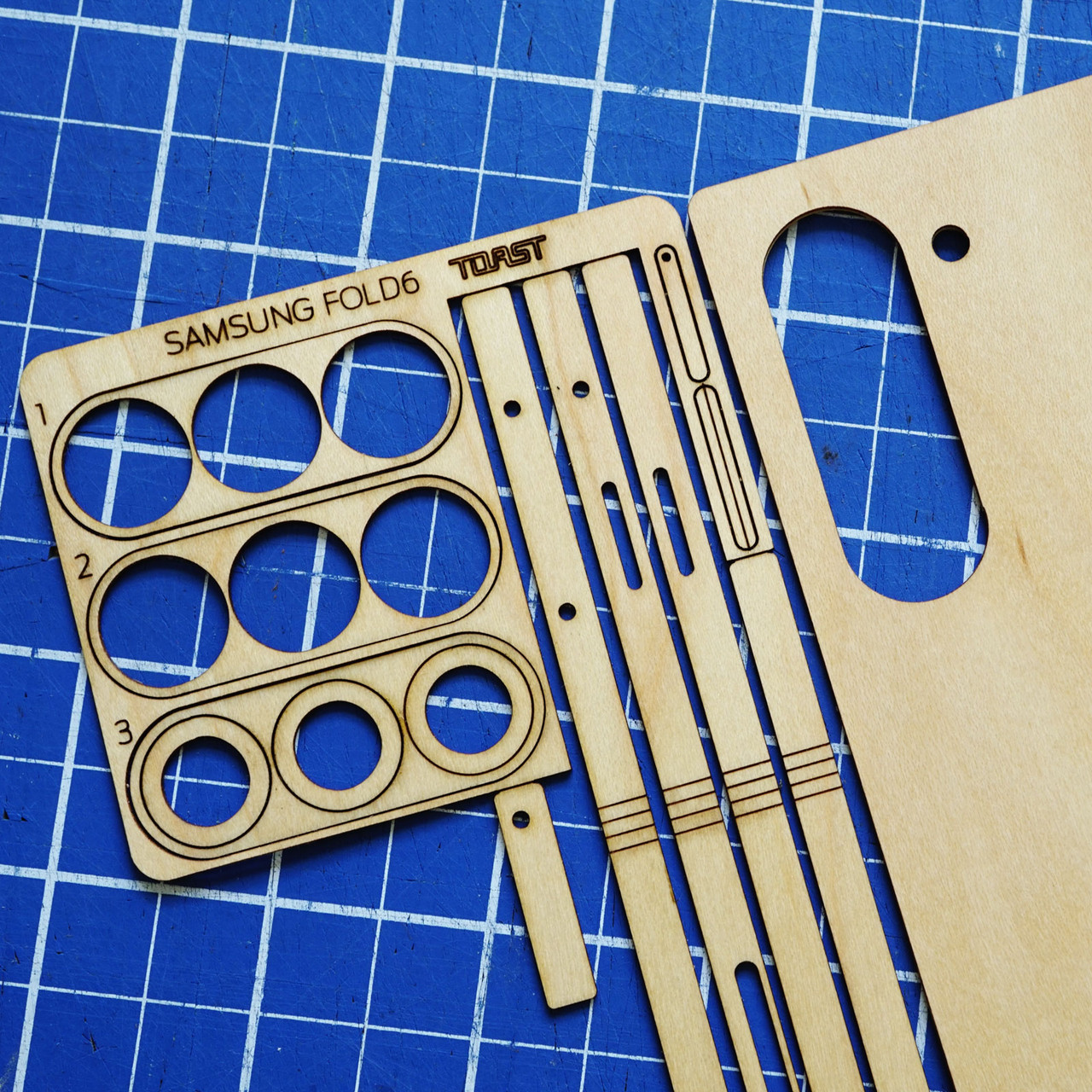 Real Wood Galaxy Fold6 Covers |Toast | Made in USA
