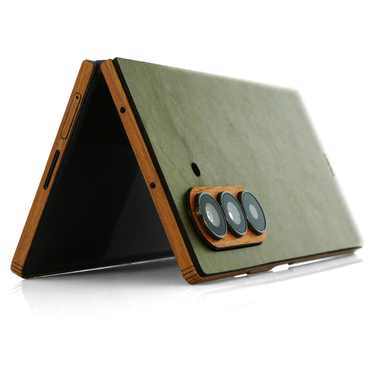 Galaxy Fold7 Combo Wood and Leather Covers |Toast