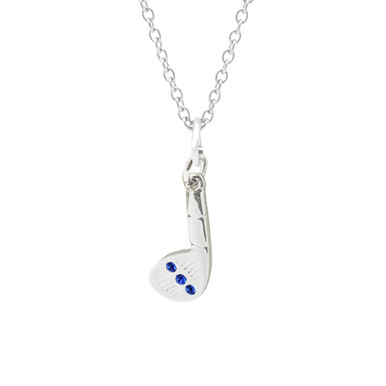 Golf Driver Necklace adorned with Sapphire Blue Crystals from Swarovski ...
