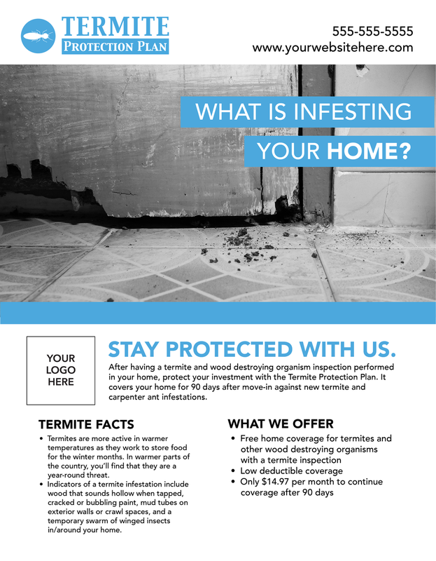 Termite Protection Plan - Flier Template - InspectorShop.net