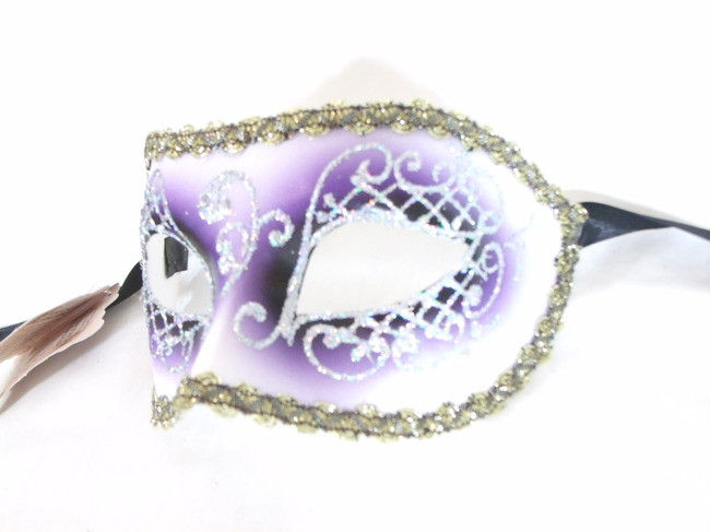 Purple Colombina Toni Venetian Masquerade Mask SKU 018tp - VENICE BUYS