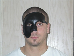 Black Leather Tagliata Phantom Venetian Mask SKU A230R - VENICE BUYS