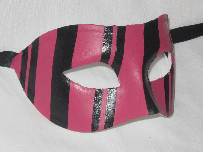 Pink and Black Colombina Venetian Masquerade Mask SKU 003 - VENICE BUYS