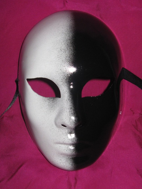 Black White Galaxy Fade Volto Venetian Masquerade Mask SKU 95 - VENICE BUYS