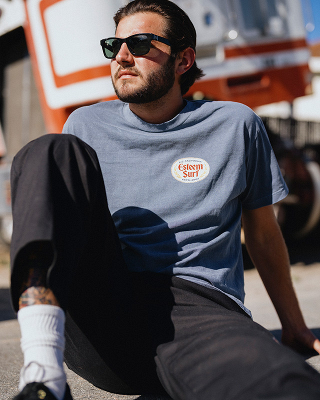 Oval Tee - Faded Navy - Esteem Surf