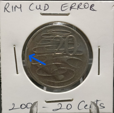 2001 AUSTRALIA 20 CENTS RIM CUD ERROR COIN - KK's Coins & Collectibles