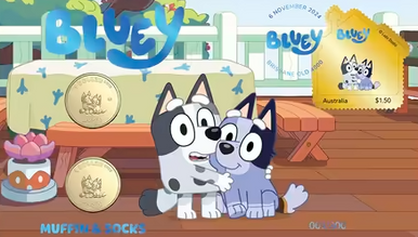 2024 Australia Post Impressions, Bluey PNC – MUFFIN and SOCKS