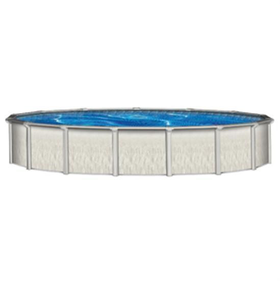 Wilbar International Barbados 18' x 33' Oval 52" Steel Pool with 7.5 ...
