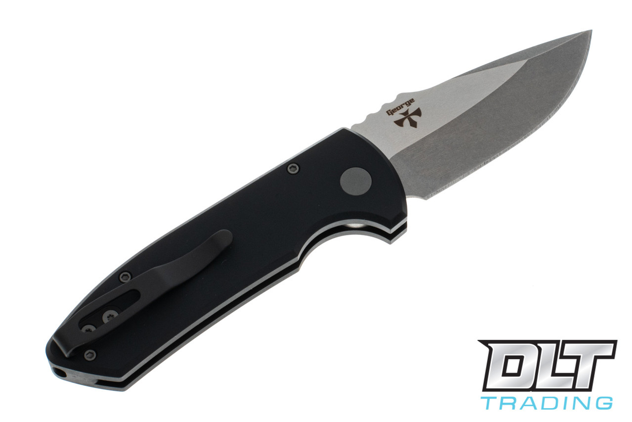 Pro Tech Sbr Black Textured Handle Two Tone Blade
