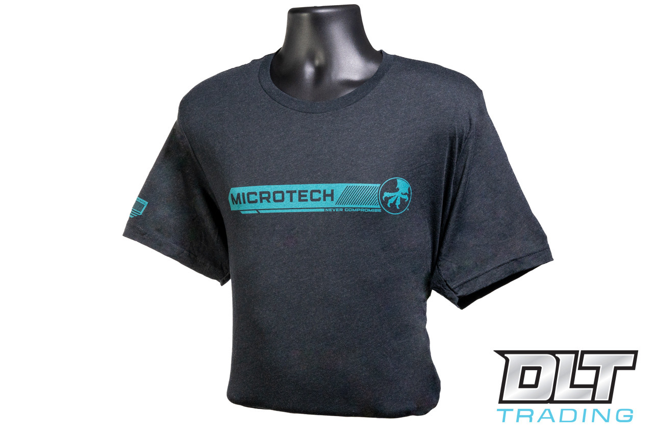 Microtech T-shirt - Grey with Teal - XL - DLT Trading