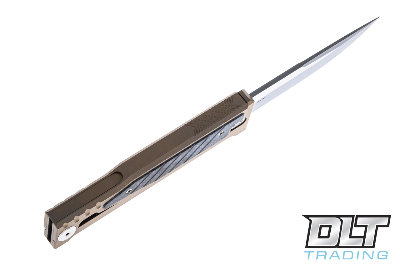 Reate Exo 3v Drop Point Bronze Anodized Titanium Marbled Carbon