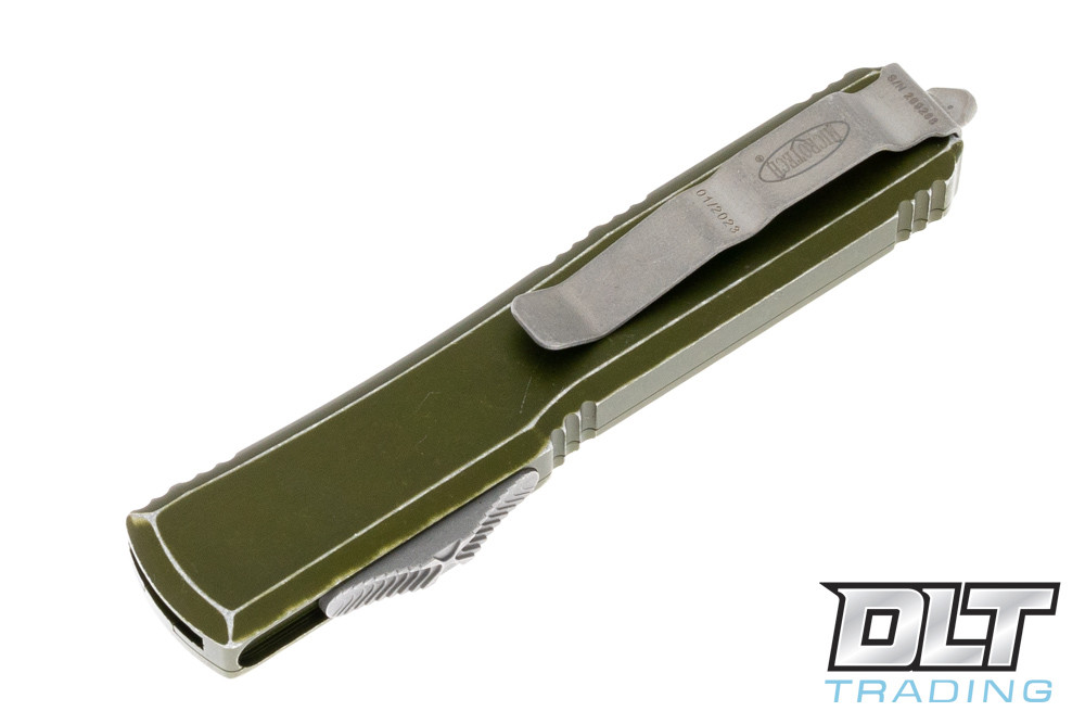 Microtech Ultratech D/E - Distressed OD Green Handle - Apocalyptic Blade