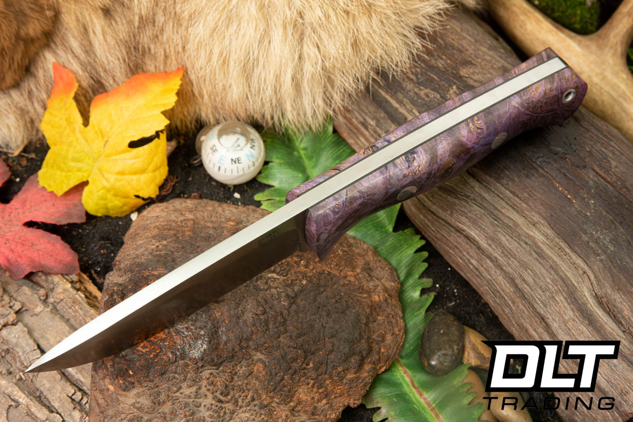 Bark River Bravo 1 A2 Purple Maple Burl - Black Liners - Rampless