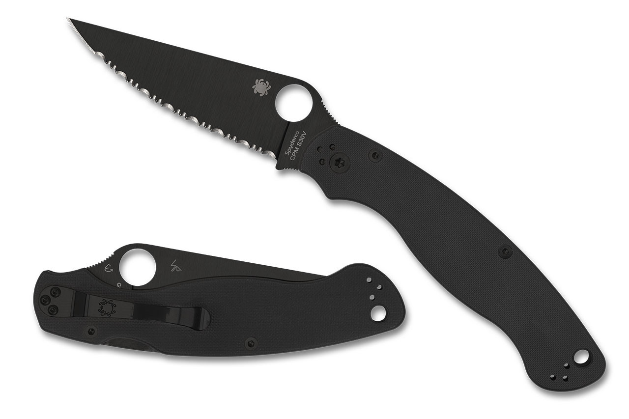 Spyderco C36GSBK2 Military 2 - Black G-10 - Black Blade - Fully Serrated