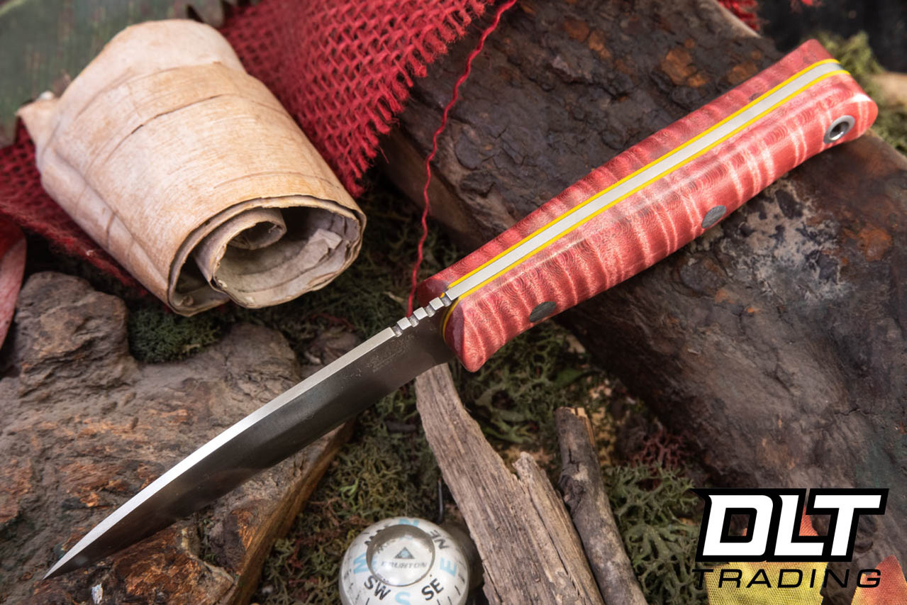 Bark River Bushcraft Scout MagnaCut Cherry Tigertail Maple Burl ...