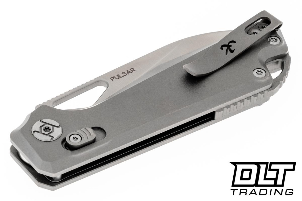 Kunwu Pulsar 705t 2 Orange Peel Textured Titanium Satin Elmax Blade