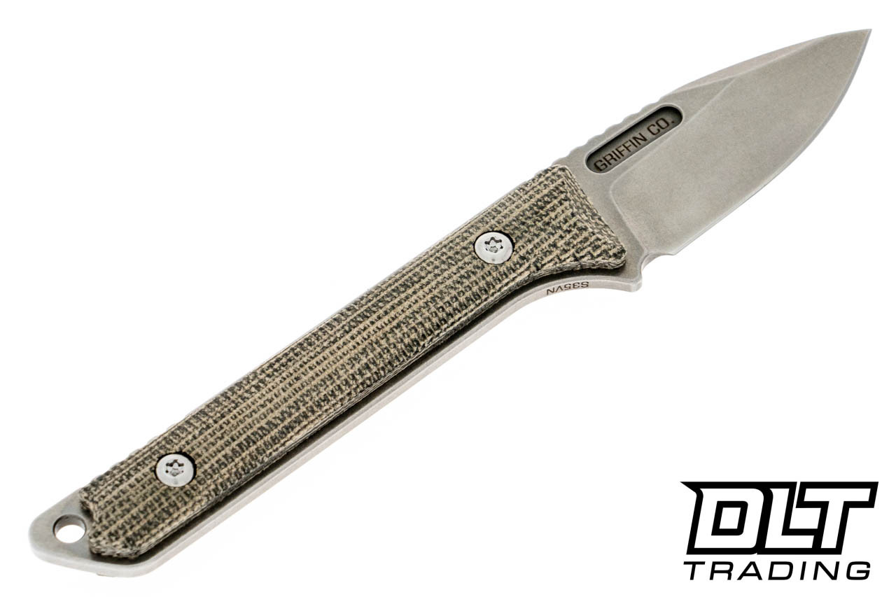 Griffin Scout Medic - Stonewashed S35VN - Green Canvas Micarta - DLT ...
