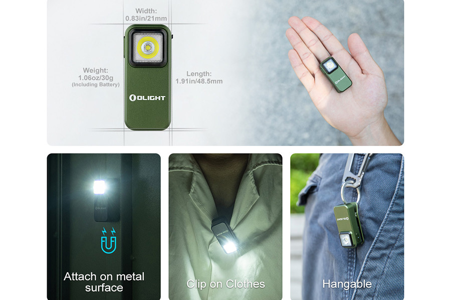 Olight Oclip Light - Red & White Light - OD Green - DLT Trading