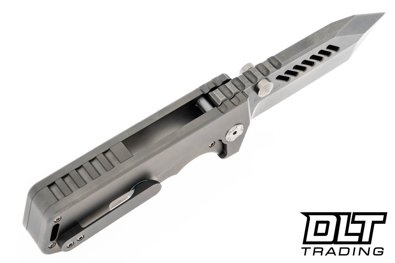 PMP Alpha Beast Gen 2 - Bead Blasted Titanium - Stonewashed Blade - DLT ...