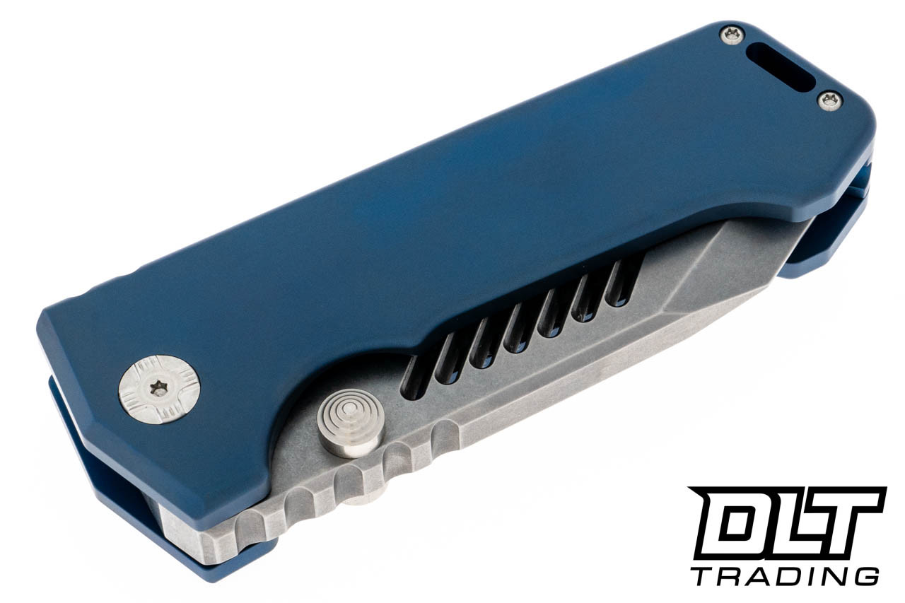 PMP Alpha Beast Gen 2 - Blue Anodized Titanium - Stonewashed Blade ...