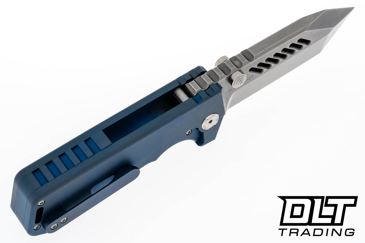 PMP Alpha Beast Gen 2 - Blue Anodized Titanium - Stonewashed Blade ...