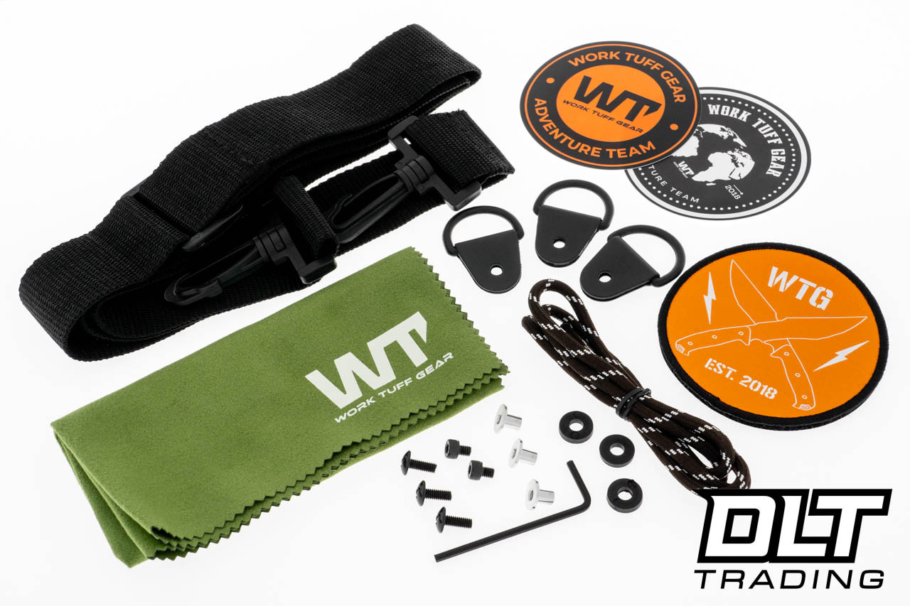 WTG V-44X - Black G-10 - Orange Liners - Darkwashed Blade - DLT Trading