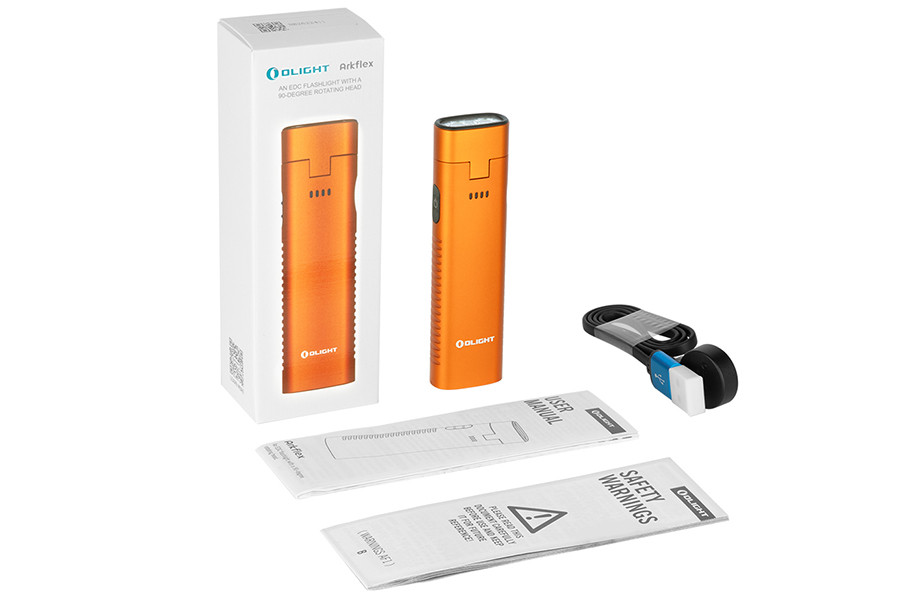 Olight Arkflex Adjustable Right Angle Flashlight - Orange - DLT Trading