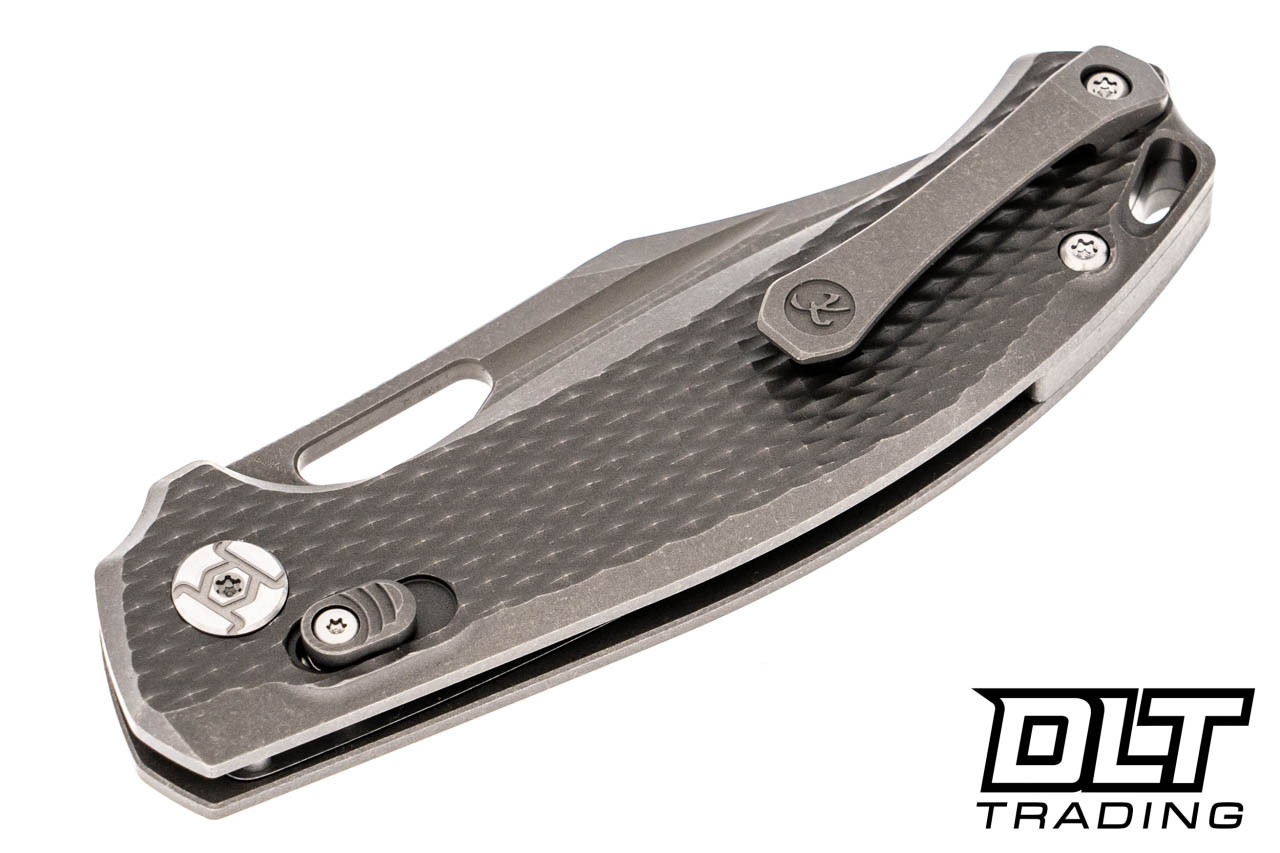 Kunwu Django Diamond Texture Titanium Stonewashed Elmax Blade Dlt