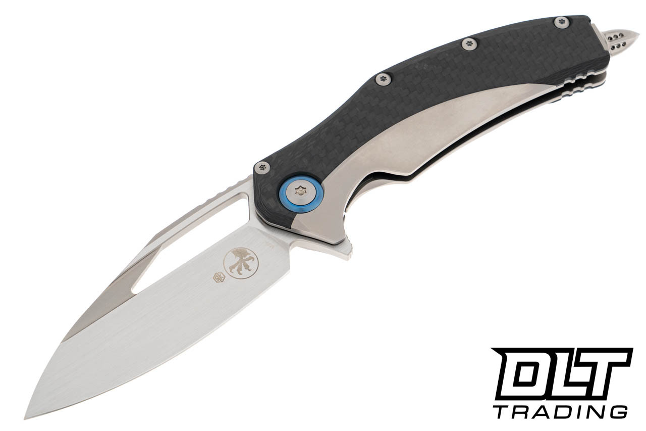 Microtech 165c 4cfti Matrix Carbon Fiber And Titanium Blue Pivot