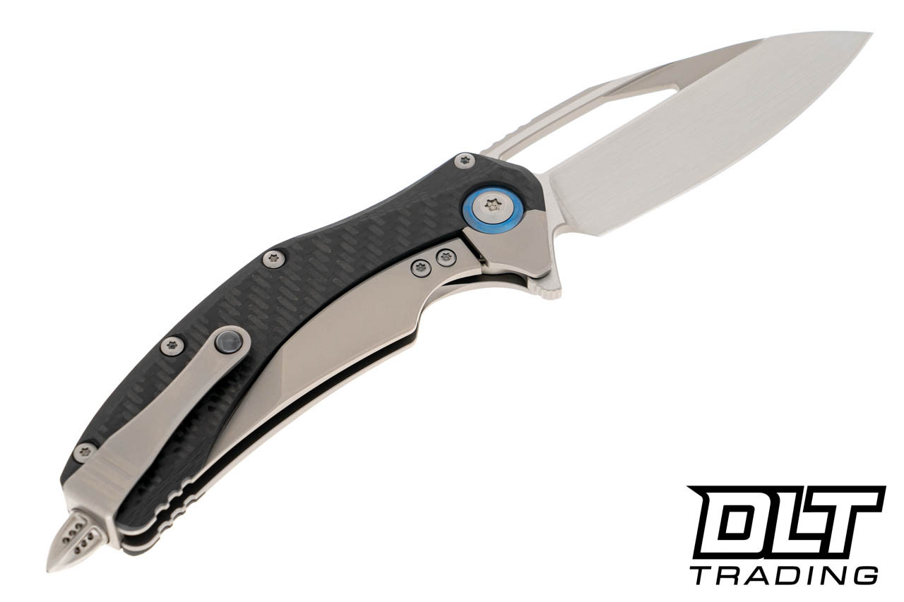 Microtech 165c 4cfti Matrix Carbon Fiber And Titanium Blue Pivot