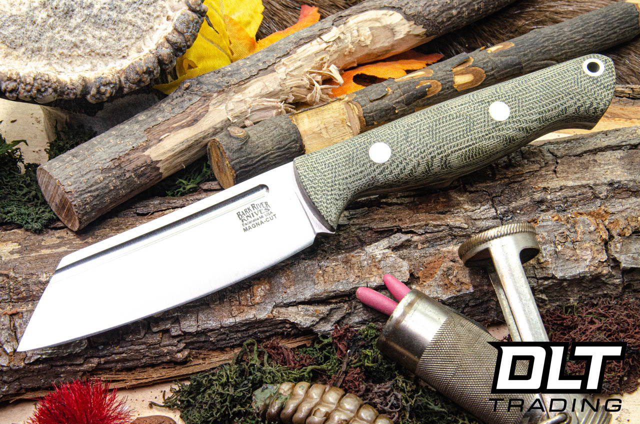 Bark River Taskmaster MagnaCut Green Canvas Micarta - Matte