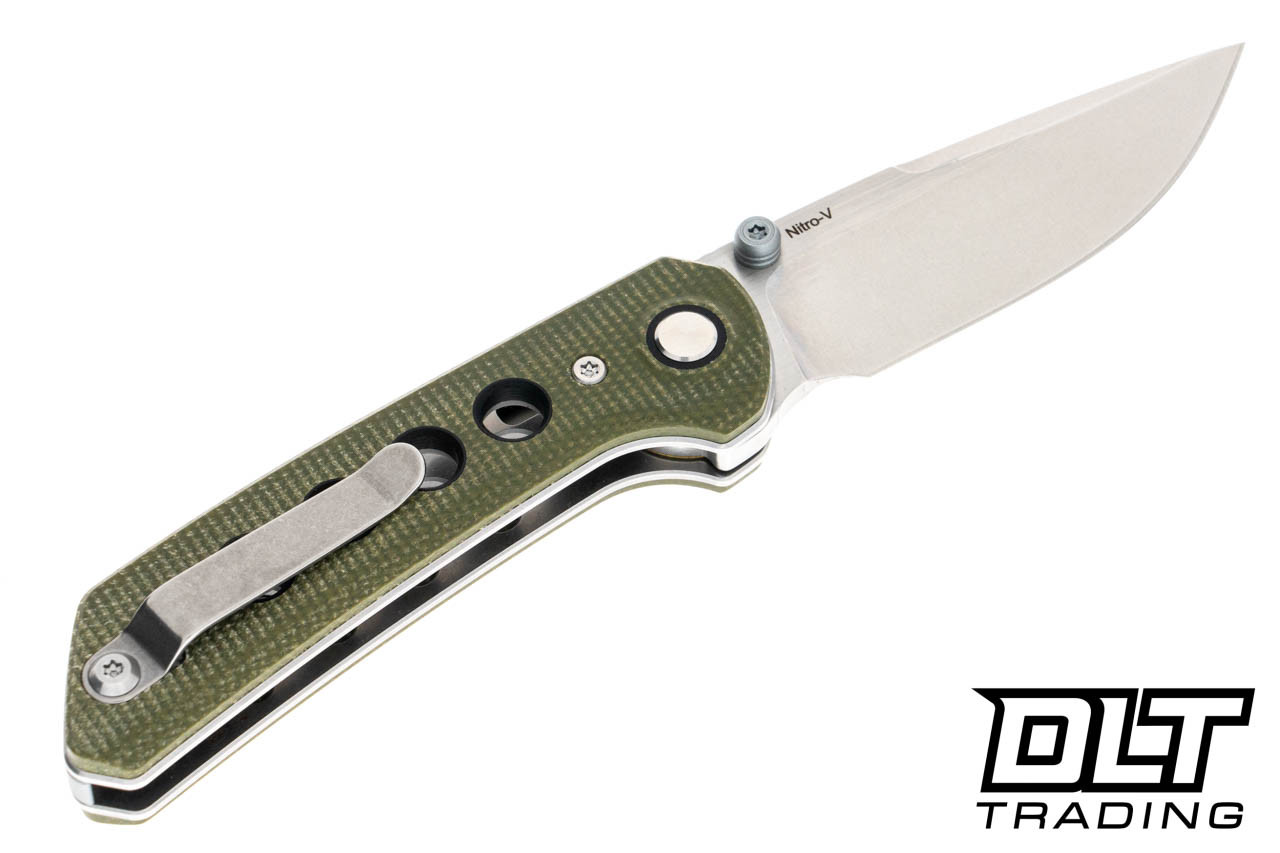 Reate Pl Xt Green Micarta Black G 10 Inlay Stonewashed Blade