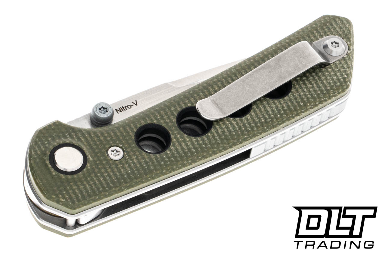 Reate Pl Xt Green Micarta Black G 10 Inlay Stonewashed Blade